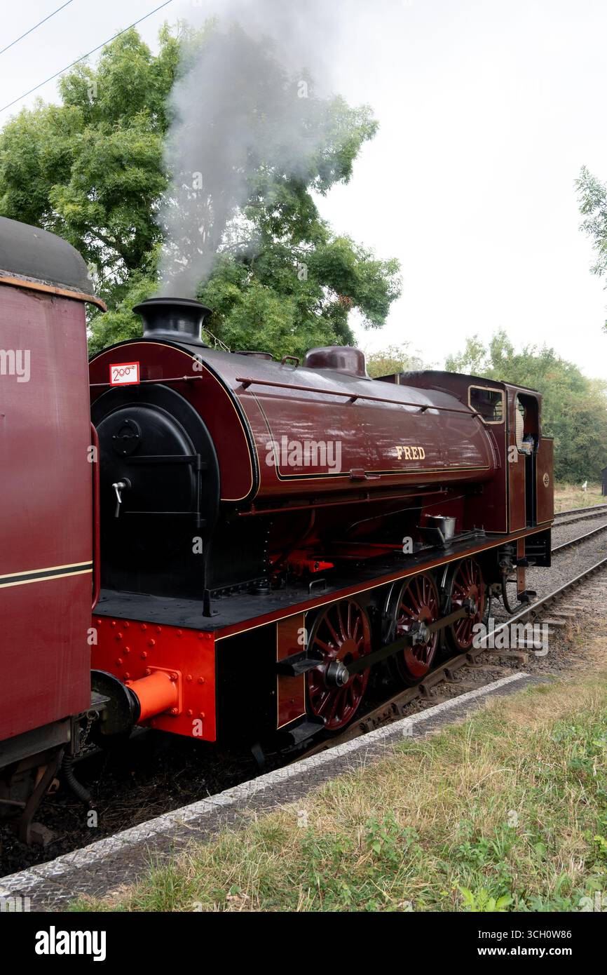 Austerity steam locomotive "Fred" at Shenton station on the Battlefield ...