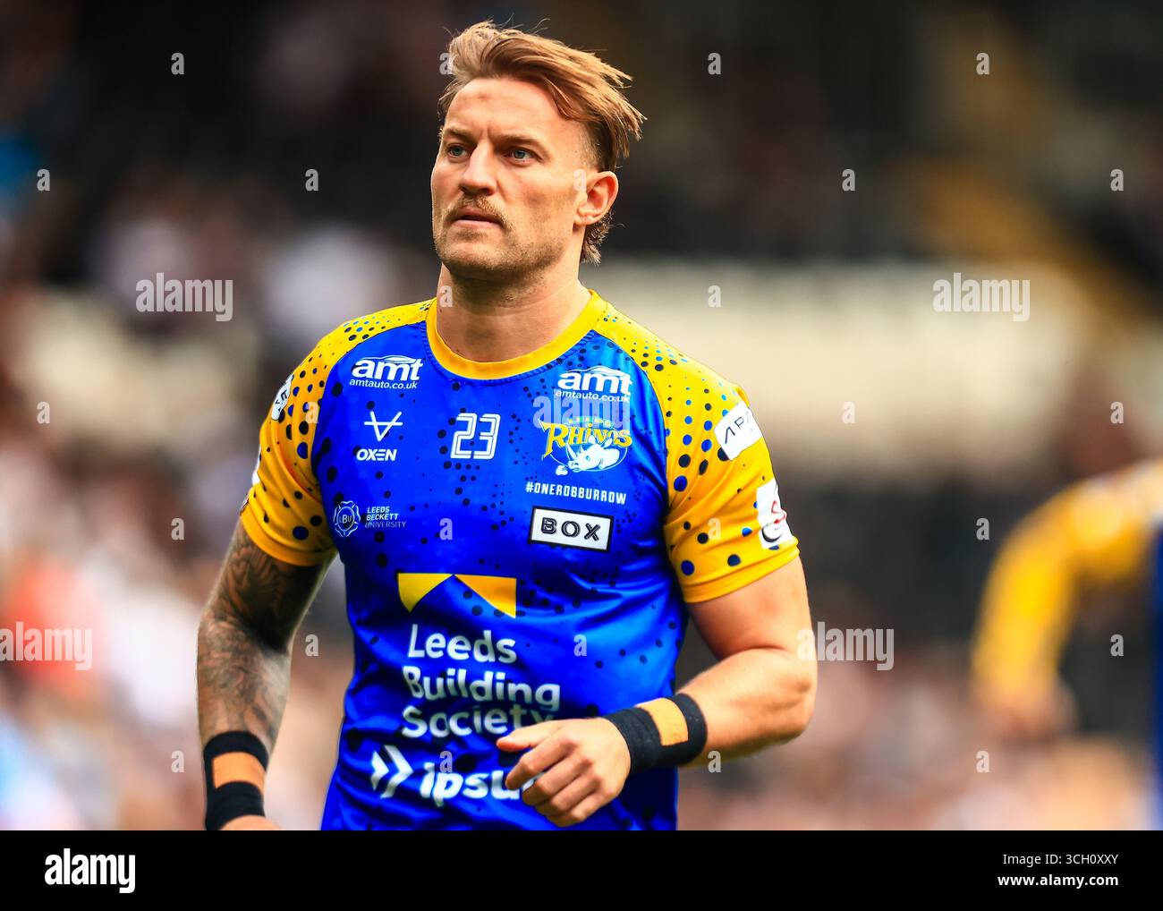 Riley Lumb of Leeds Rhinos during the Betfred Super League Round 24 ...
