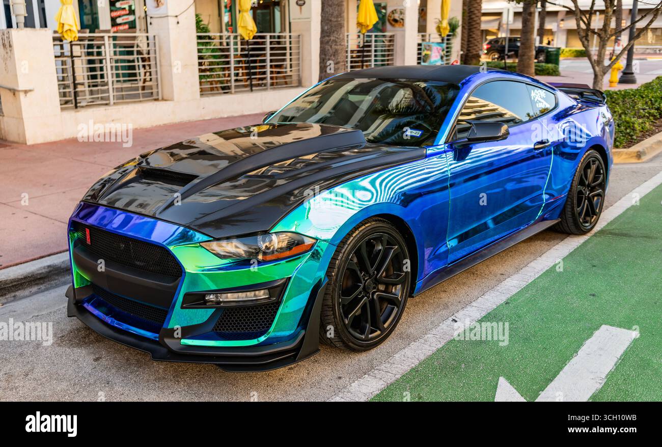 Miami, Florida, USA - January 29, 2025: Ford Mustang Shelby GT500 car ...