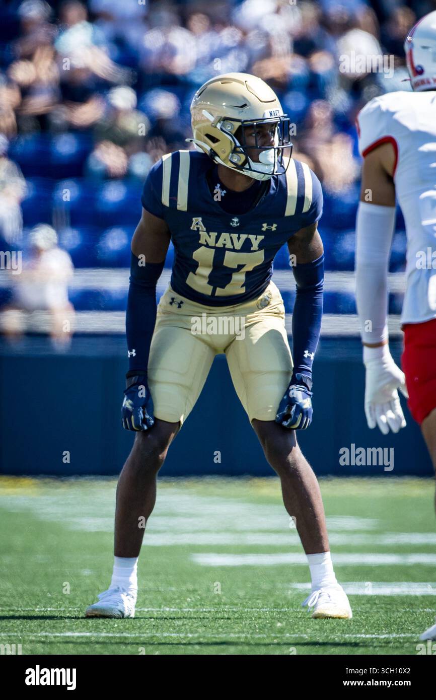 August 30, 2025: Navy Midshipmen cornerback Justin Ross (17) in action ...