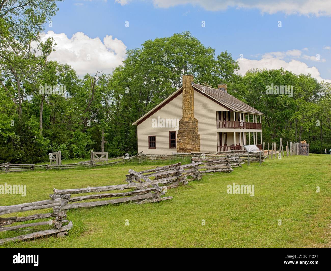 Restored 1833 Elkhorn tavern, site of a field hospital during 1863 ...