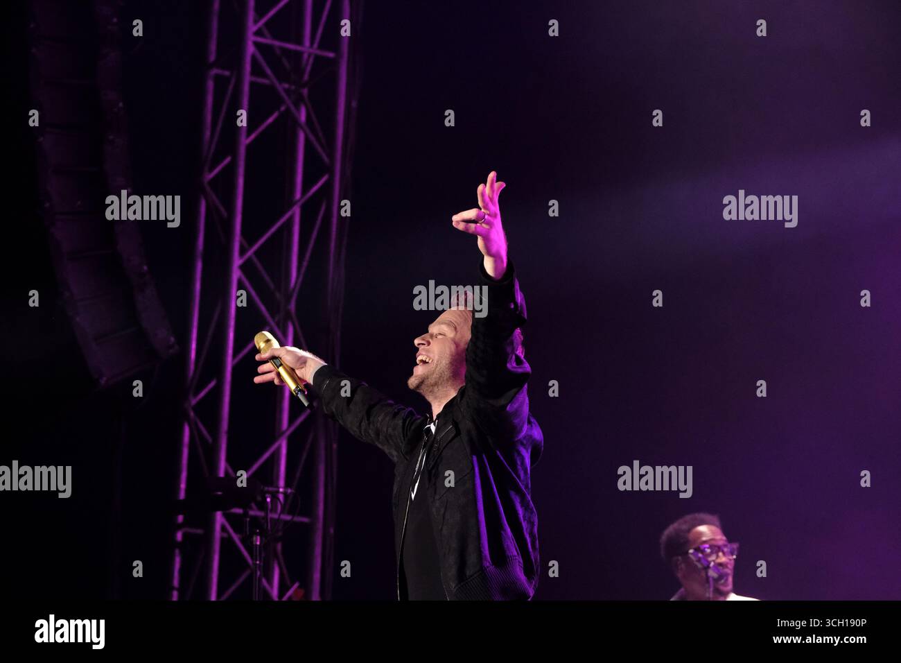 Jedburgh, UK. 30th Aug, 2025. Headliner Olly Murs performs onstage ...