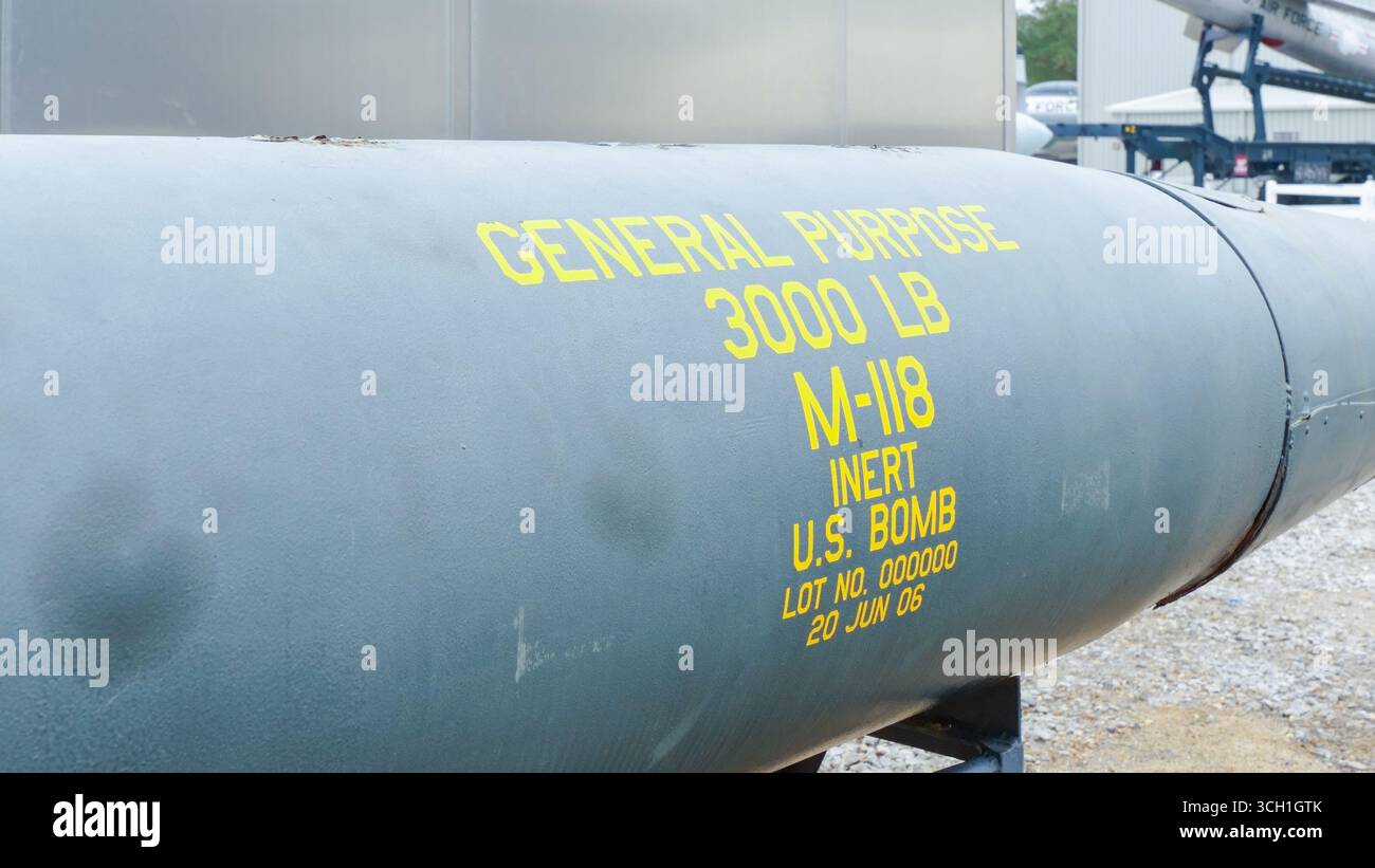 Elgin FL, United States - December 28, 2024: M-118 inert bomb on ...
