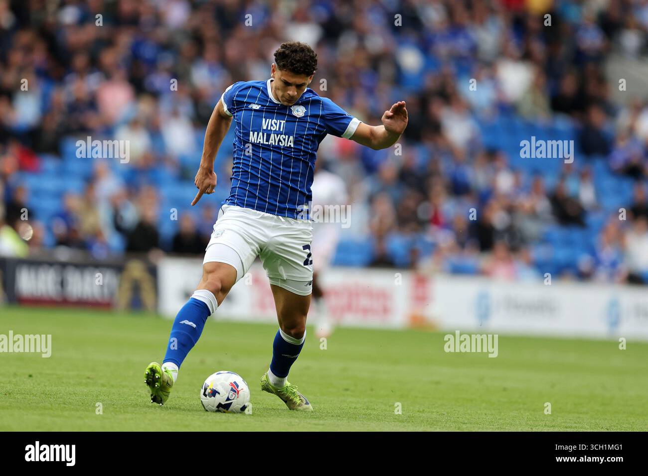 Yousef Salech of Cardiff City in action. EFL Skybet League one match ...