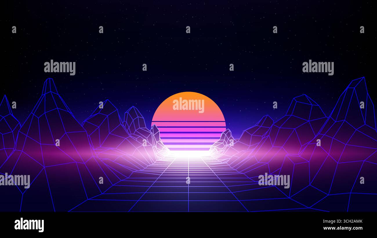 Retro cyber sun Stock Vector Images - Alamy