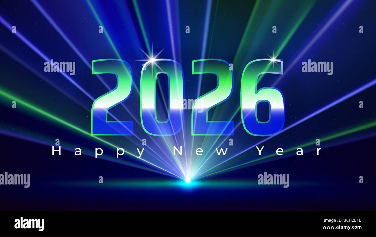 Number 2026 glowing blue energy hi-res stock photography and images - Alamy