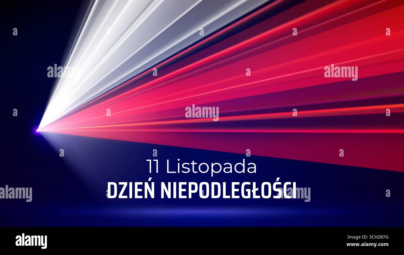 November 11th, poland independence day. Polish flag laser light show ...