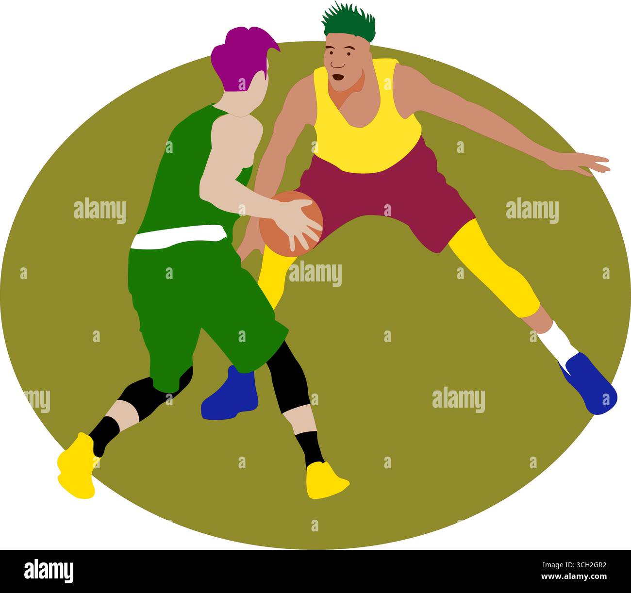 Professional basketball player dribbling ball Stock Vector Images - Alamy