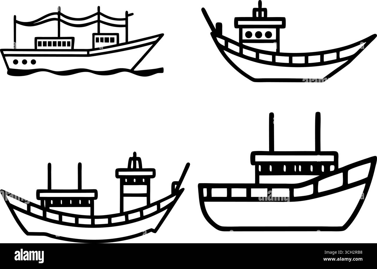 Four sailing ships Stock Vector Images - Alamy