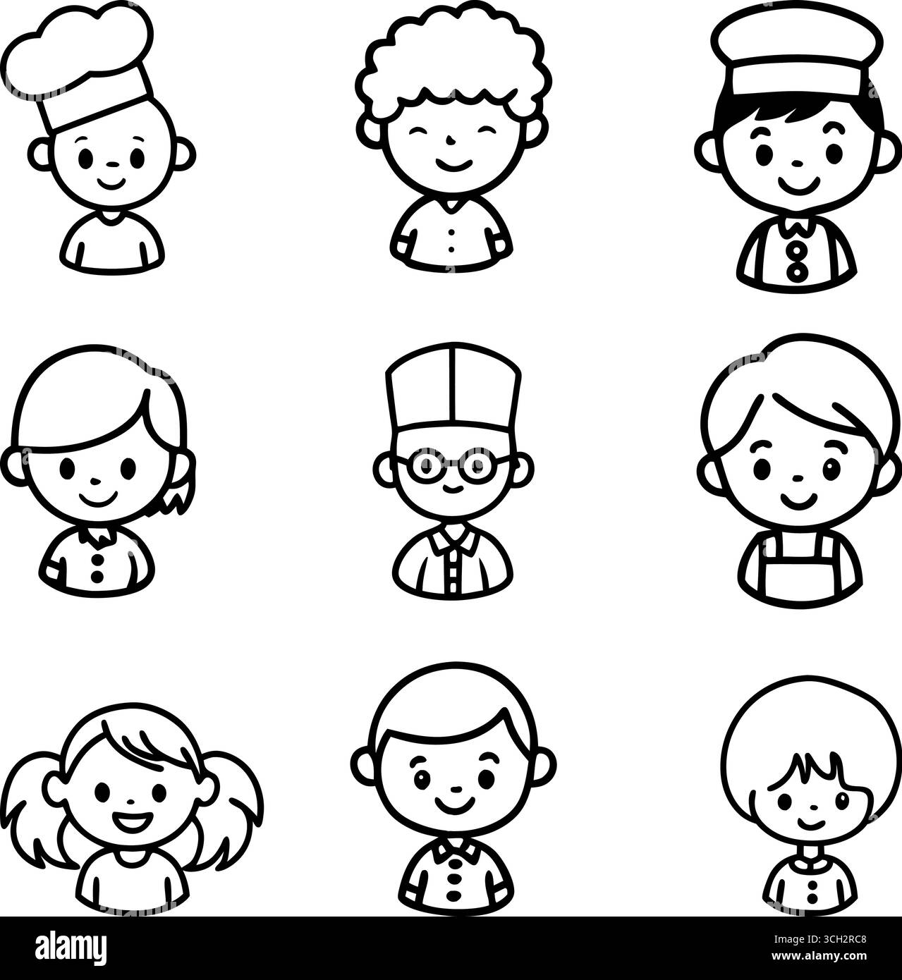 Charming doodle characters a collection of diverse cartoon people for ...