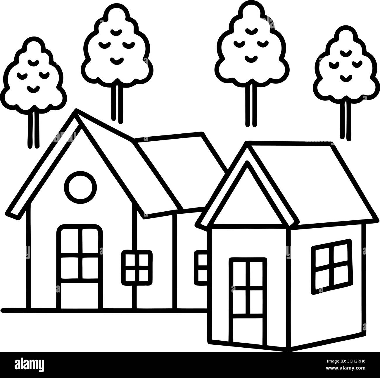 Line art cabin minimalist Black and White Stock Photos & Images - Alamy