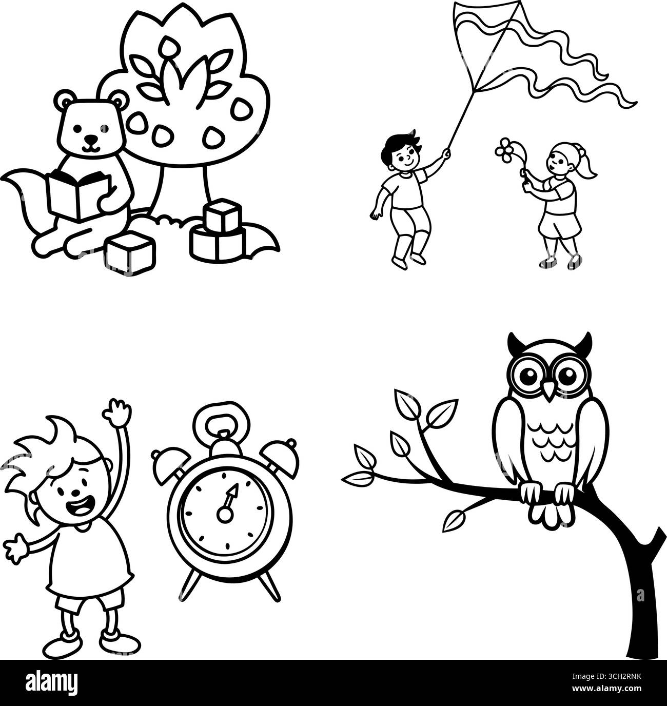 Coloring Book Page for Kids | Fun Printable Activity Sheets Stock ...