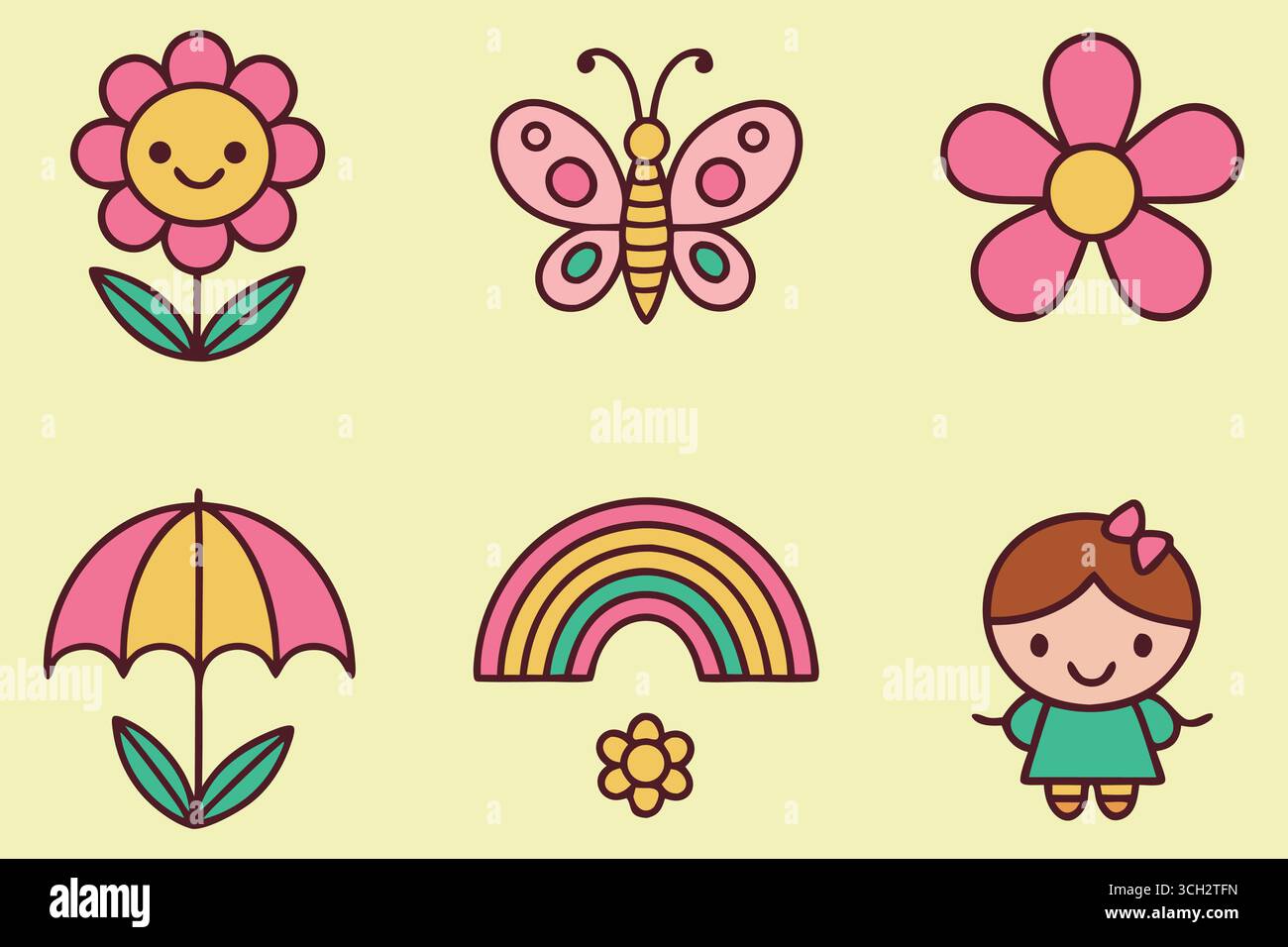 Adorable cute preschool girl Stock Vector Images - Alamy