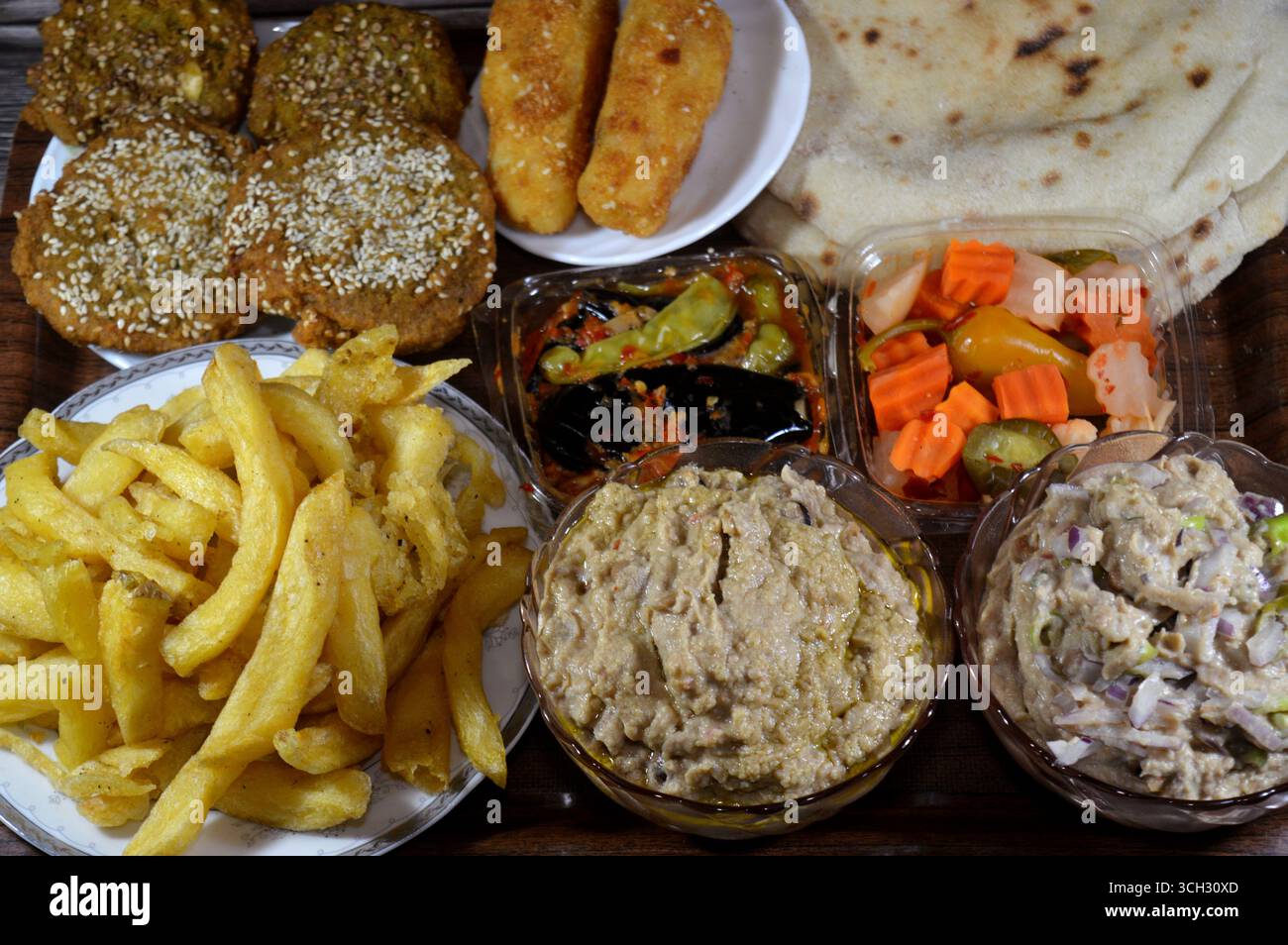 Popular Egyptian breakfast of fava beans with linseed flaxseed or flax ...
