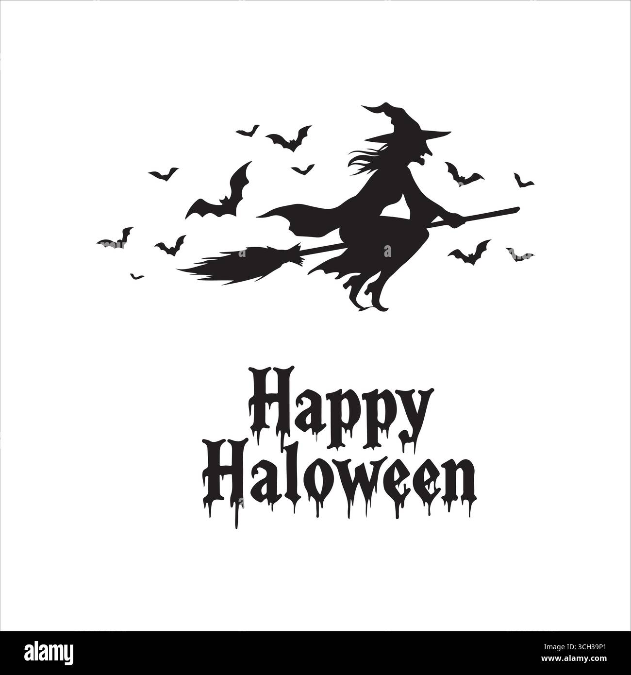 Happy halloween celebration bats flying Stock Vector Images - Alamy