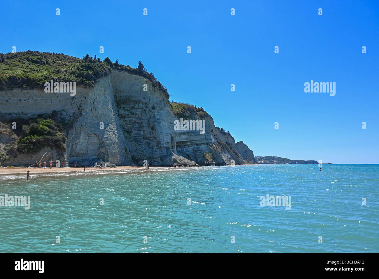 Picture taken in Corfu, Greece, in August of 2025. Sandy beach on the ...