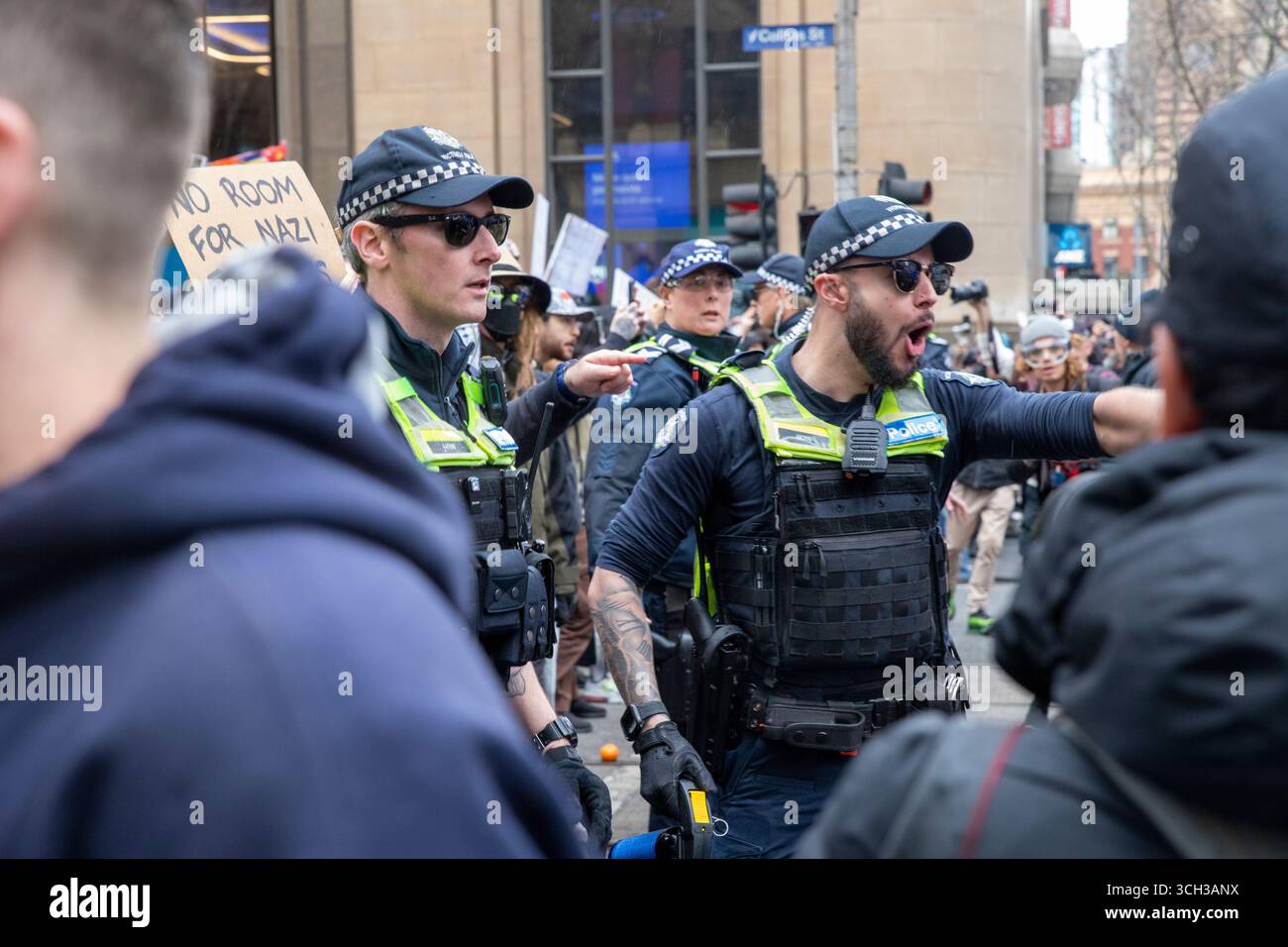 March for Australia (neo nazi organised event) and the pro-Palestinian ...