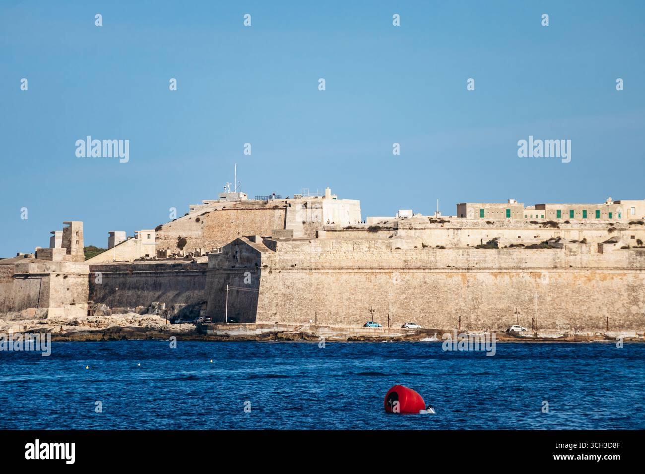 Historic limestone fort on Manoel Island seen from Sliema, blue ...