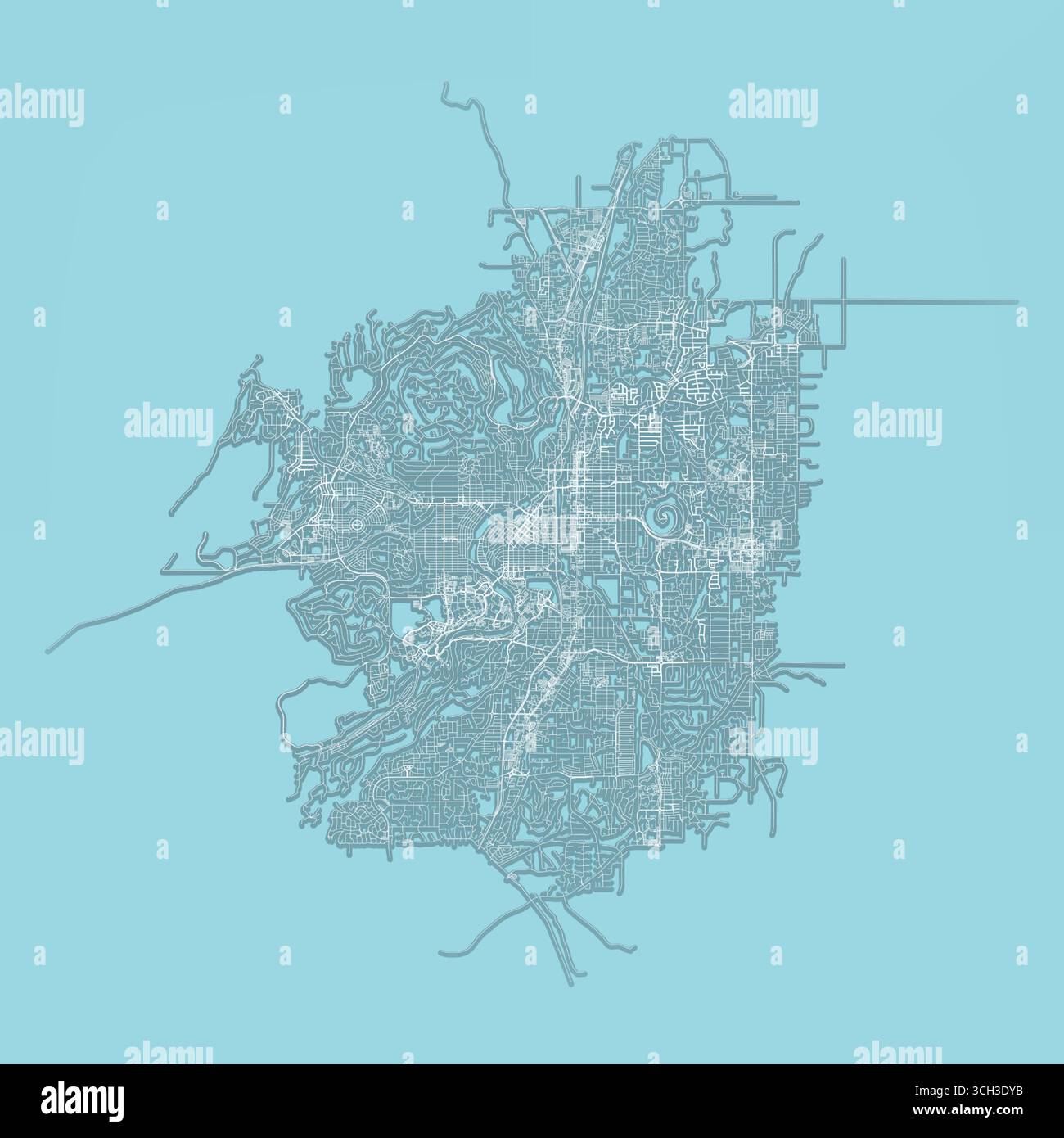 Bend City in Oregon United Stated street road map,vector outline illustration image Stock Vector ...