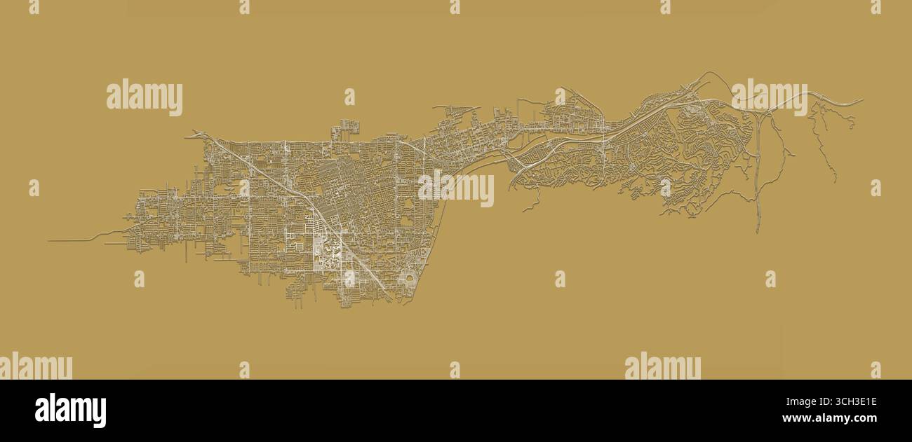 Anaheim City in California United Stated street road map,vector outline ...