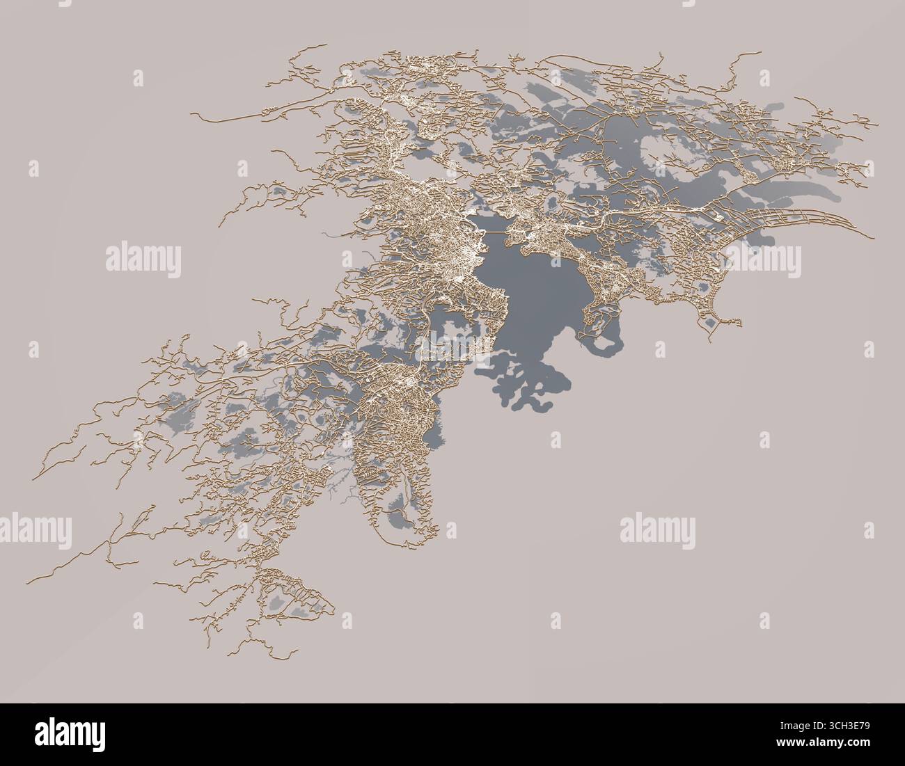 Hobart City in Australia street road map,vector outline illustration ...