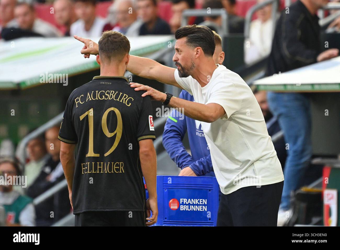 Sandro WAGNER (FC Augsburg coach) with Robin FELLHAUER (FC Augsburg ...