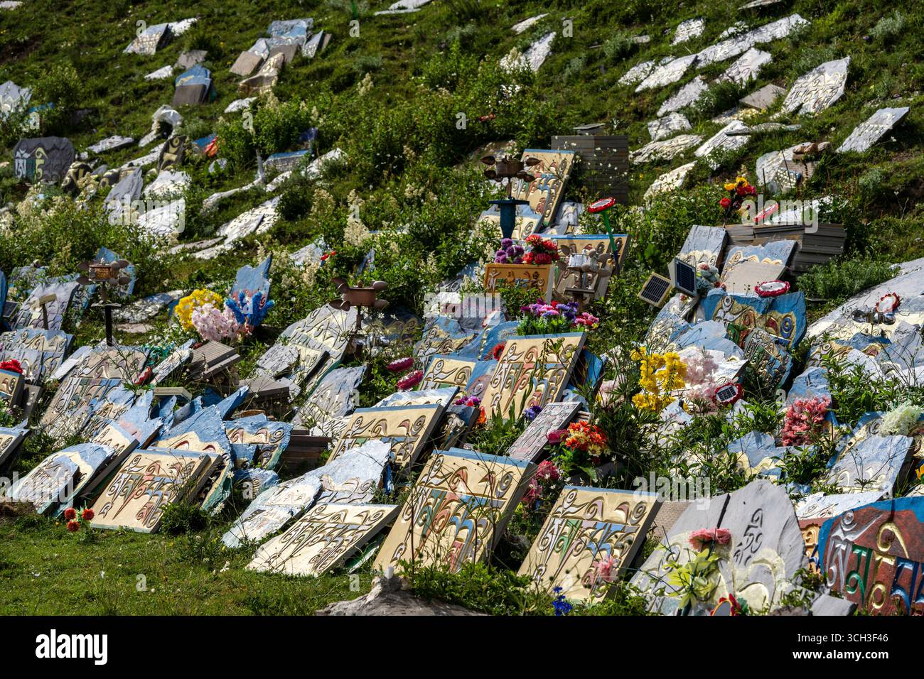 Memorial stones for the deceased, Gerima Cemetery, Tagong (Lhagang ...