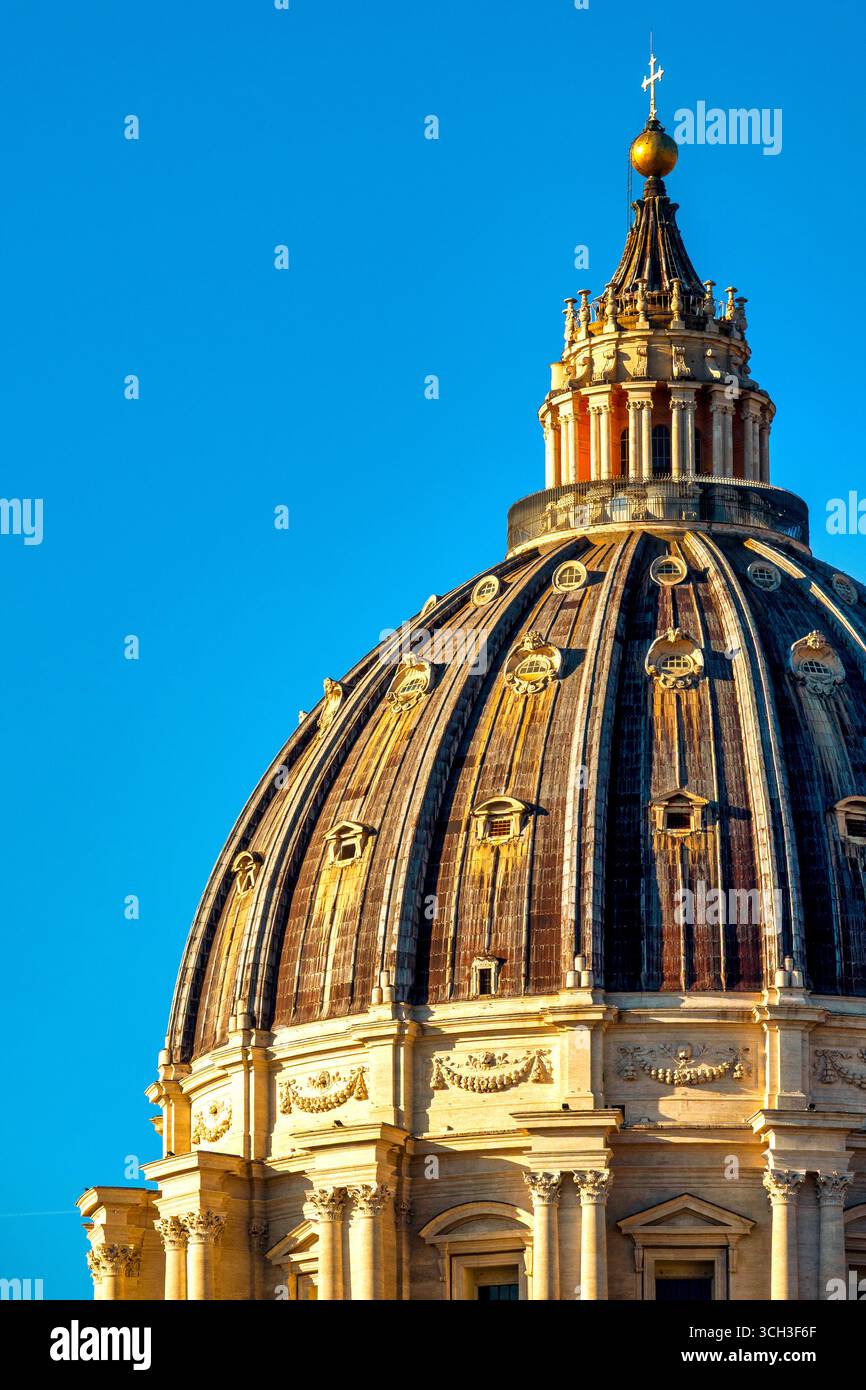 Detail of the dome of St. Peter's Basilica, designed by Michelangelo ...