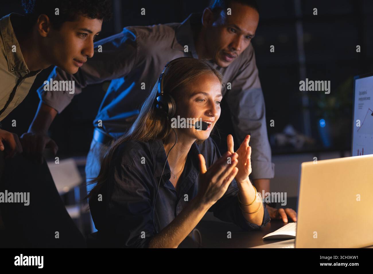 Collaborating on laptop woman hi-res stock photography and images - Alamy