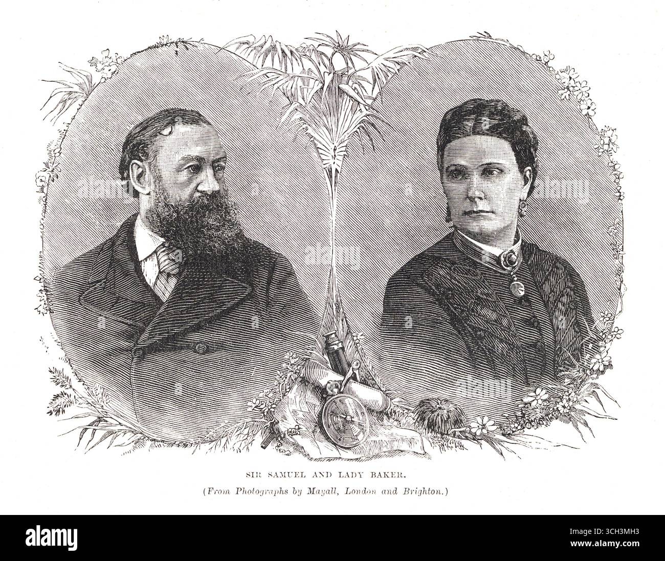 Engraved portrait of Sir Samuel White Baker KCB FRS FRGS (1821-1893 ...