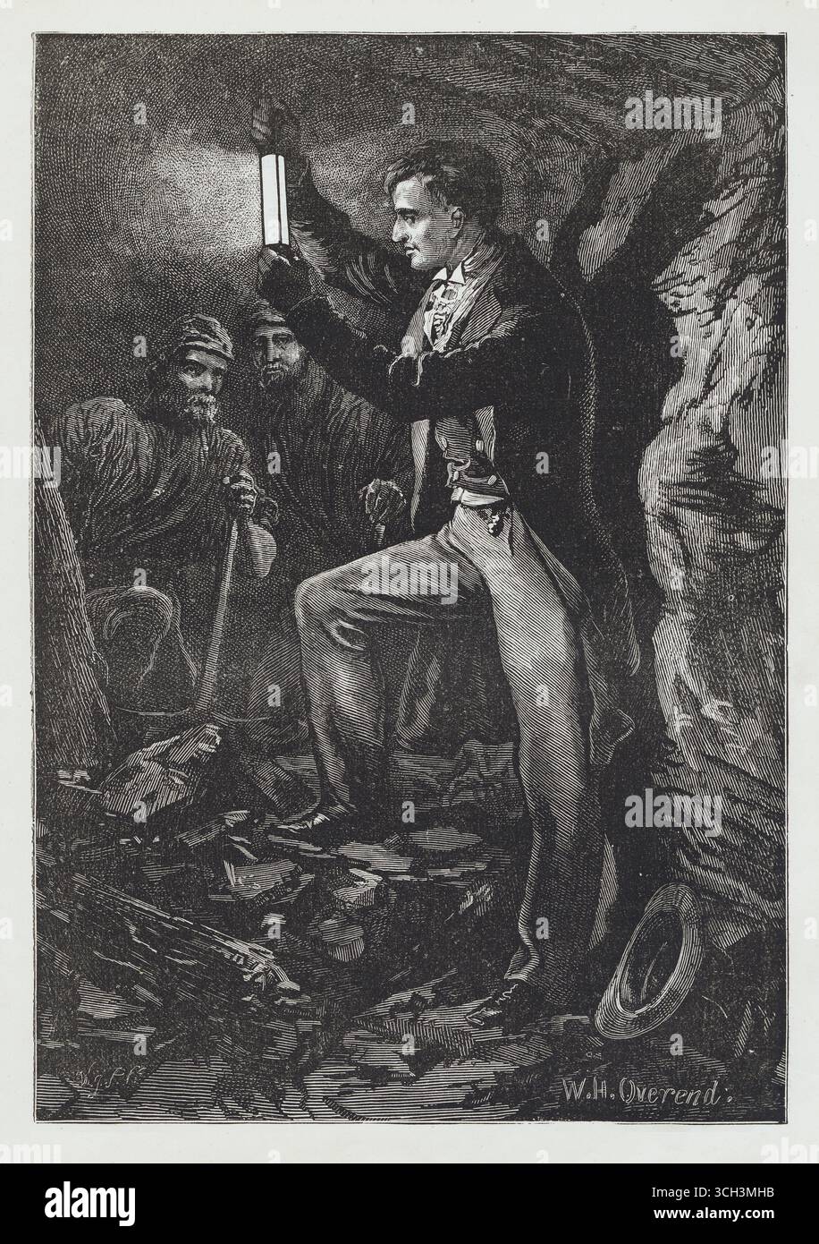 Illustration of Sir Humphry Davy - 1778–1829- demonstrating his ...