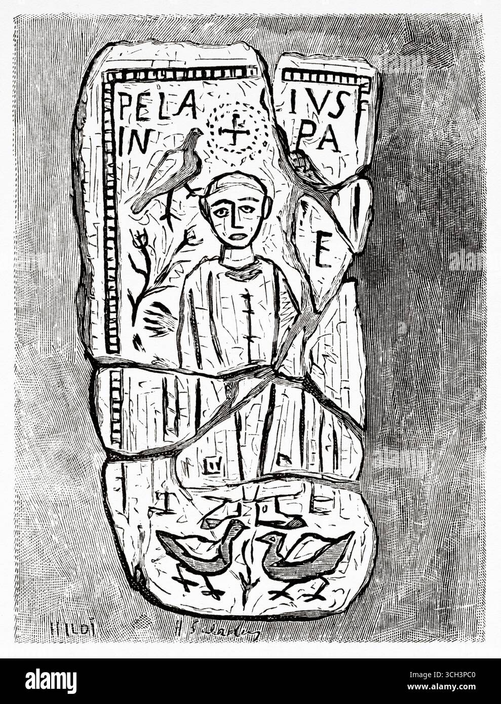 Representation of the ascetic monk Pelage, 350-420, Tabarca. Tunisia ...