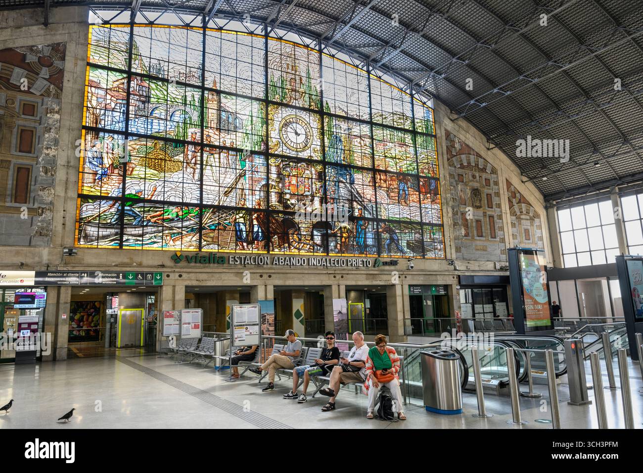 The Abando Indalecio Prieto railway station, with its huge stained ...