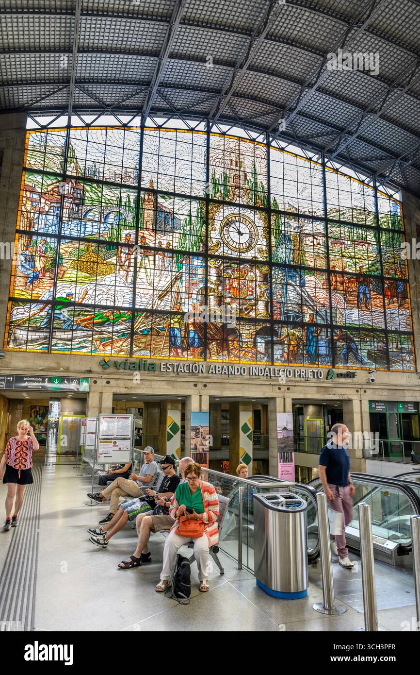 The Abando Indalecio Prieto railway station, with its huge stained ...