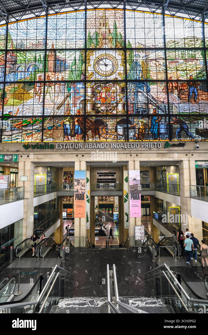 The Abando Indalecio Prieto railway station, with its huge stained ...
