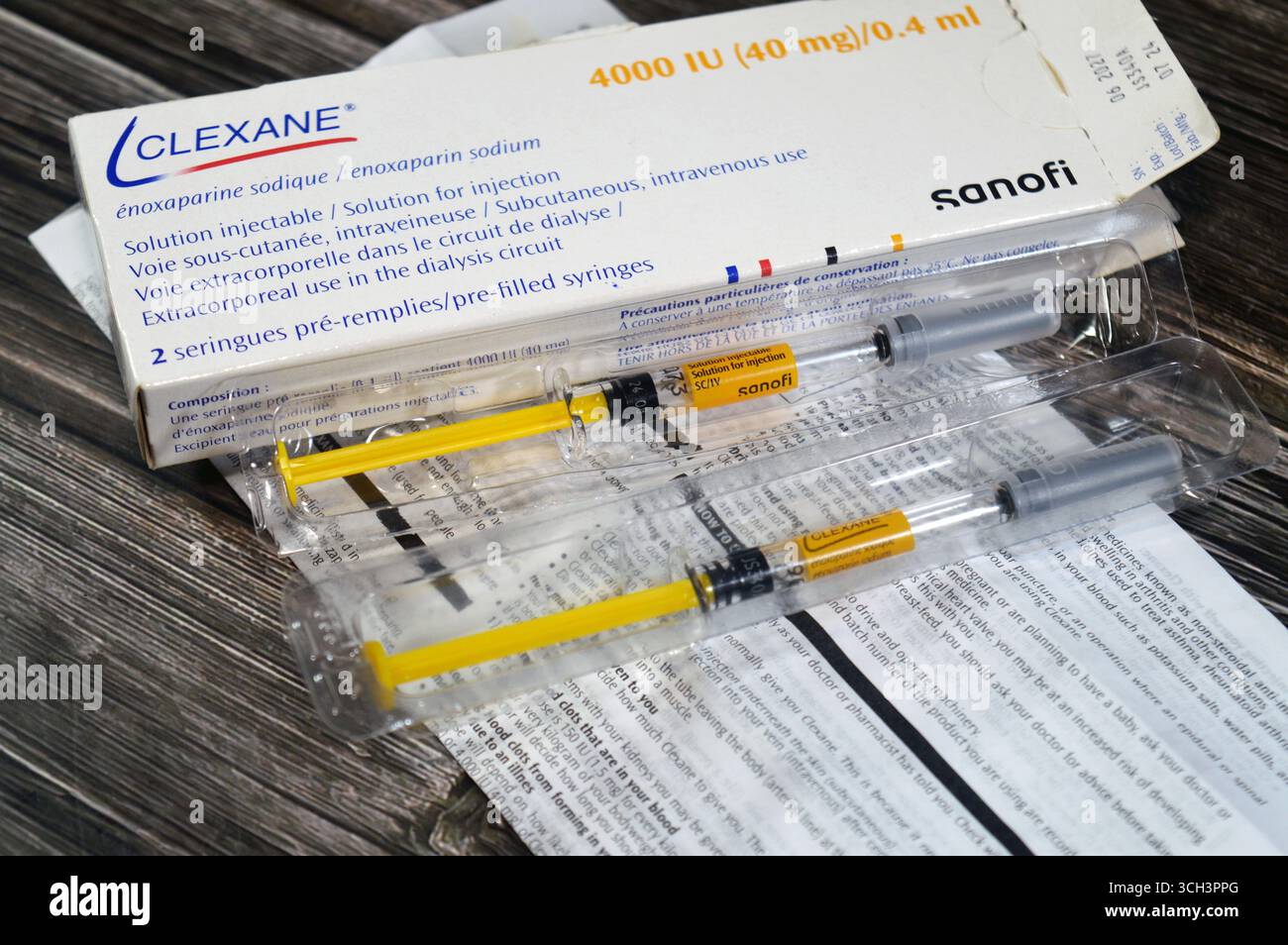 Cairo, Egypt, August 6 2025: Clexane Enoxaparin sodium by Sanofi, an ...