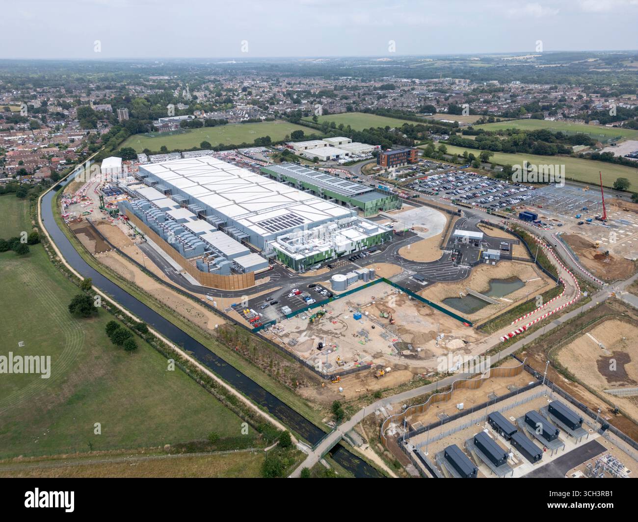 Aerial view of the new Google data centre under construction (July 2025 ...