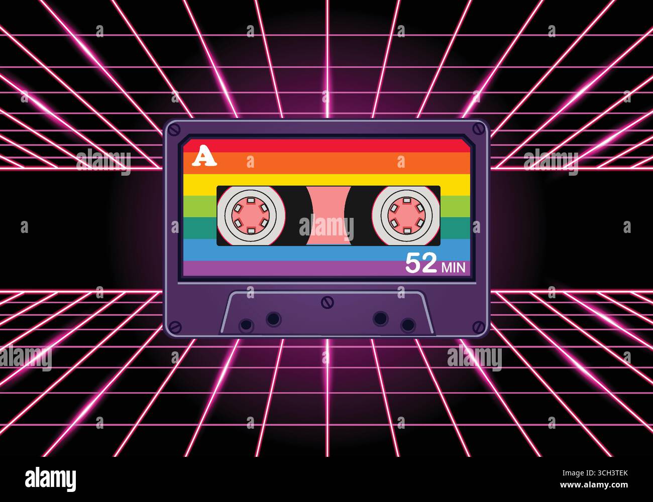 Neon retro audio blue Stock Vector Images - Alamy