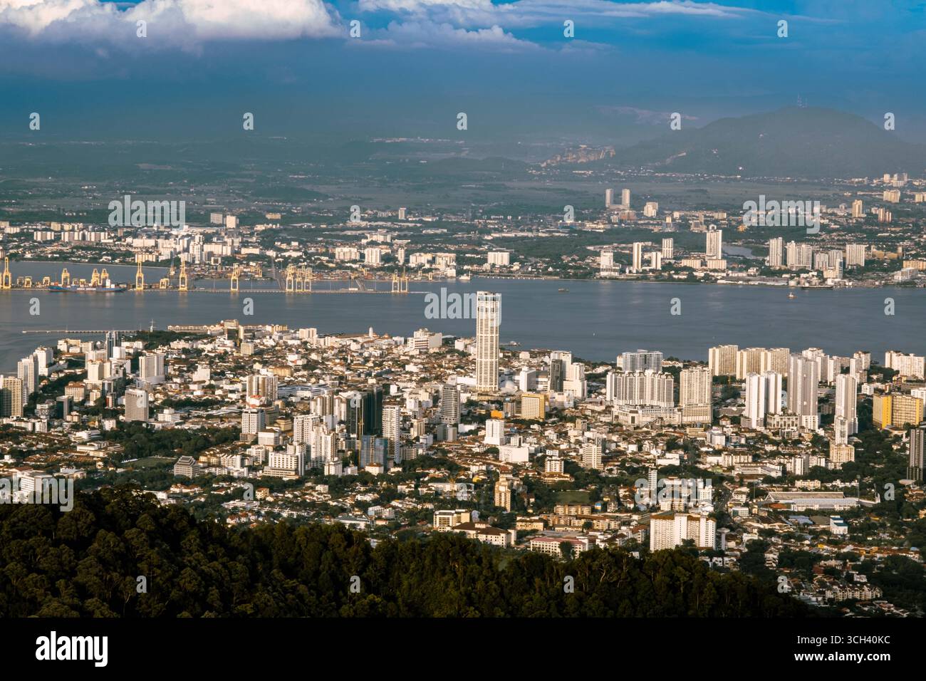 Explore Penang , Malaysia - The golden hour of Penang city view was ...