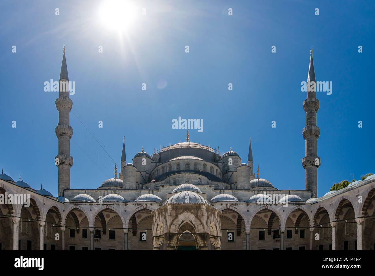 Turkey - Istanbul - Sultan Ahmed Mosque - Six minarets crown cascading ...
