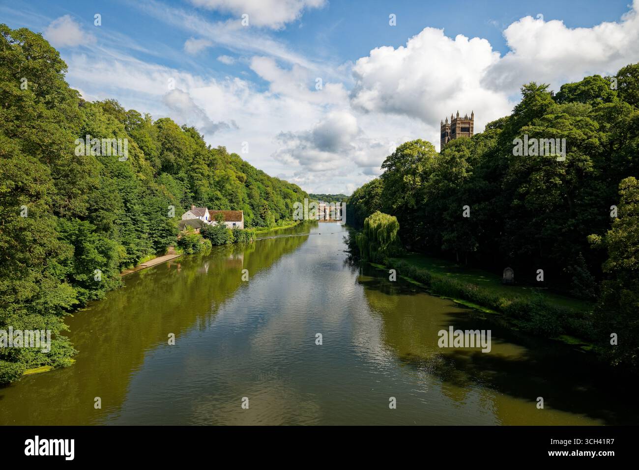 View of the River Wear from Prebends Bridge with a watermill by the ...