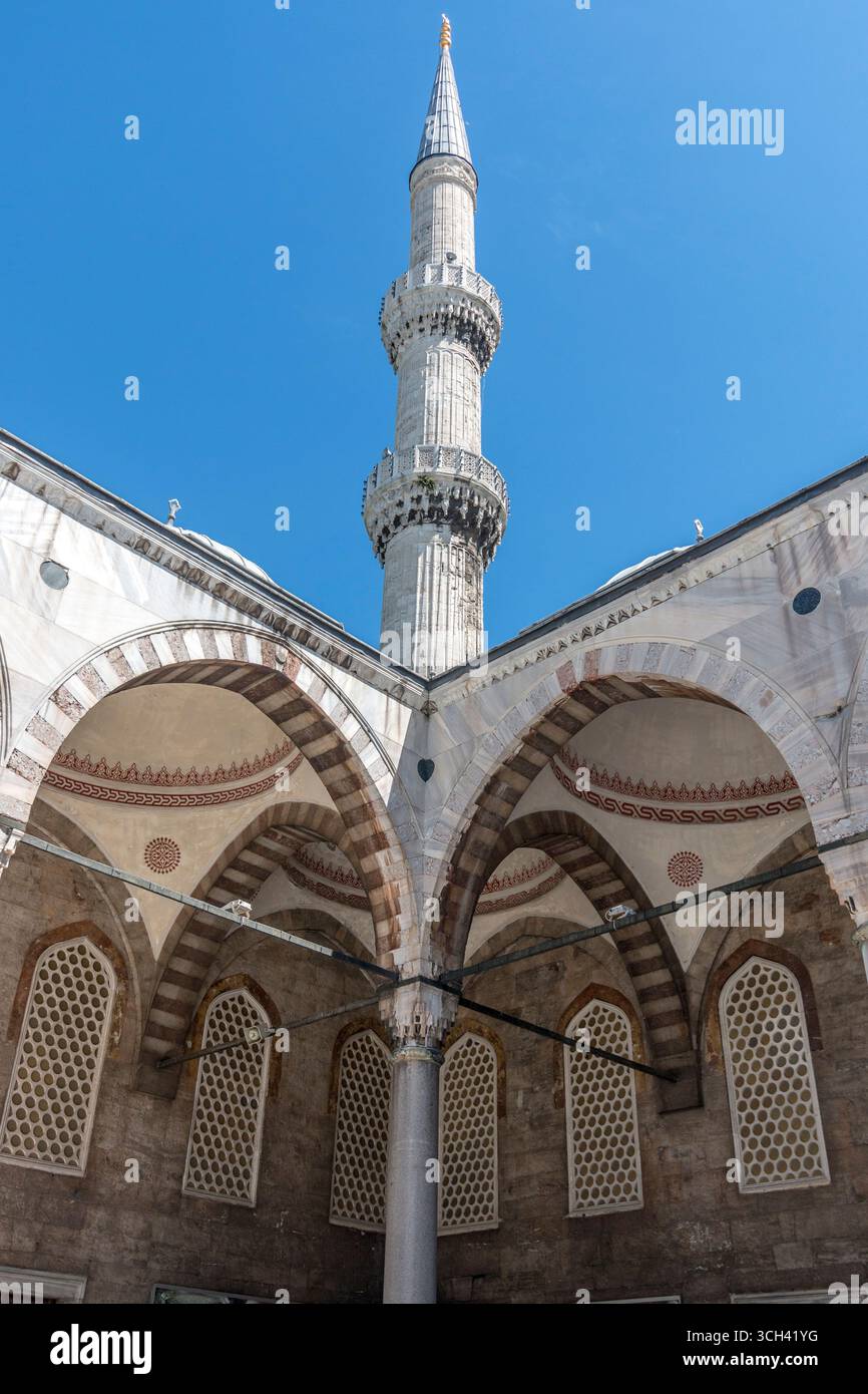 Turkey - Istanbul - Sultan Ahmed Mosque - Courtyard corner with pencil ...