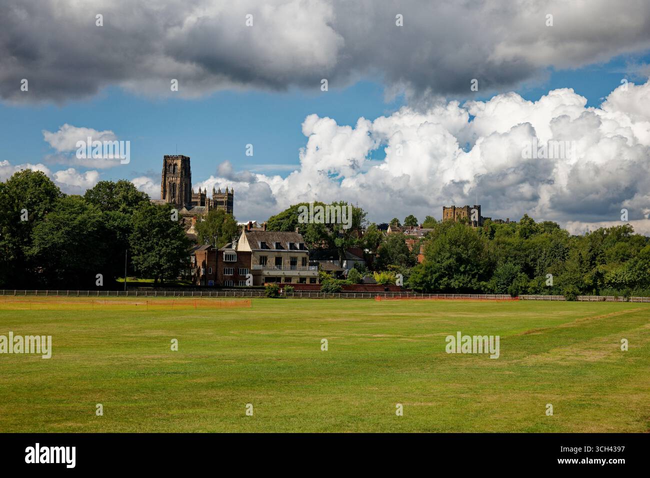 The ancient towers of Durham Cathedral rise above the city skyline ...