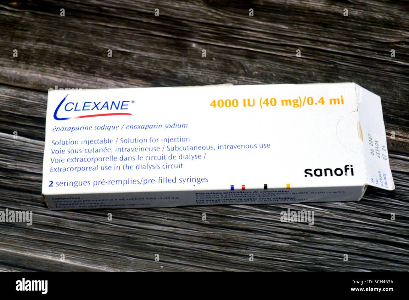 Cairo, Egypt, August 6 2025: Clexane Enoxaparin sodium by Sanofi, an ...