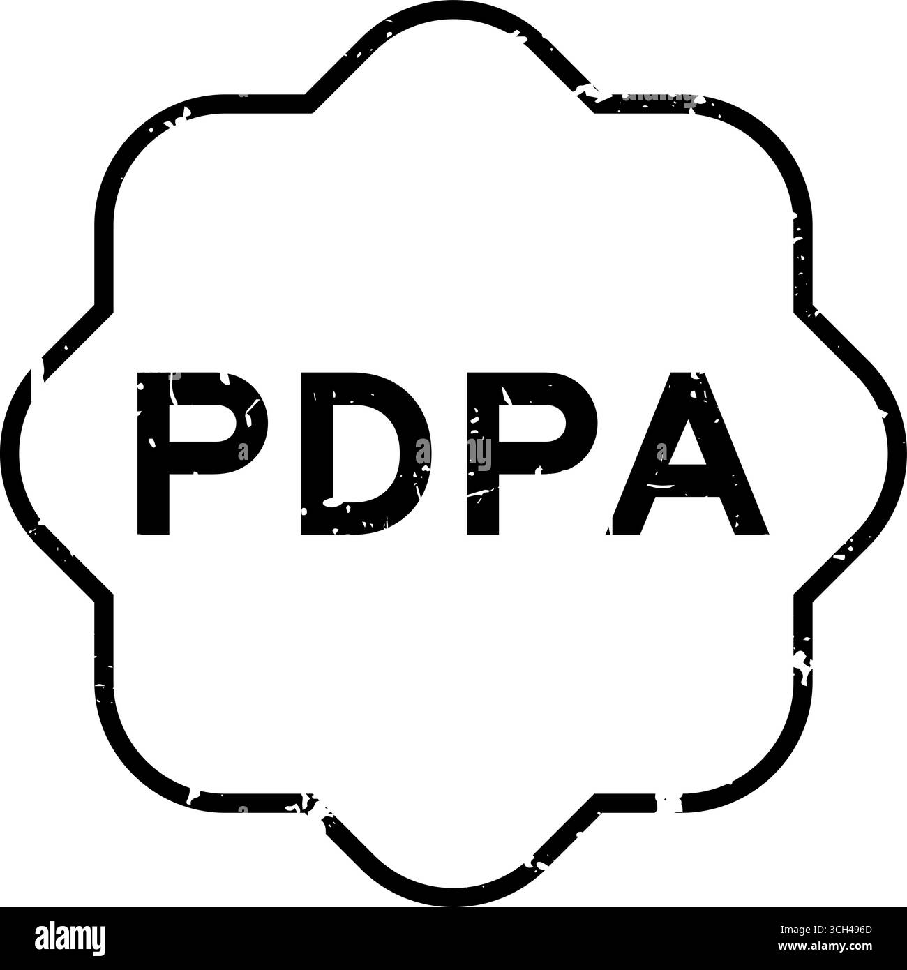 Grunge black PDPA (Abbreviation of personal data protection act) word ...