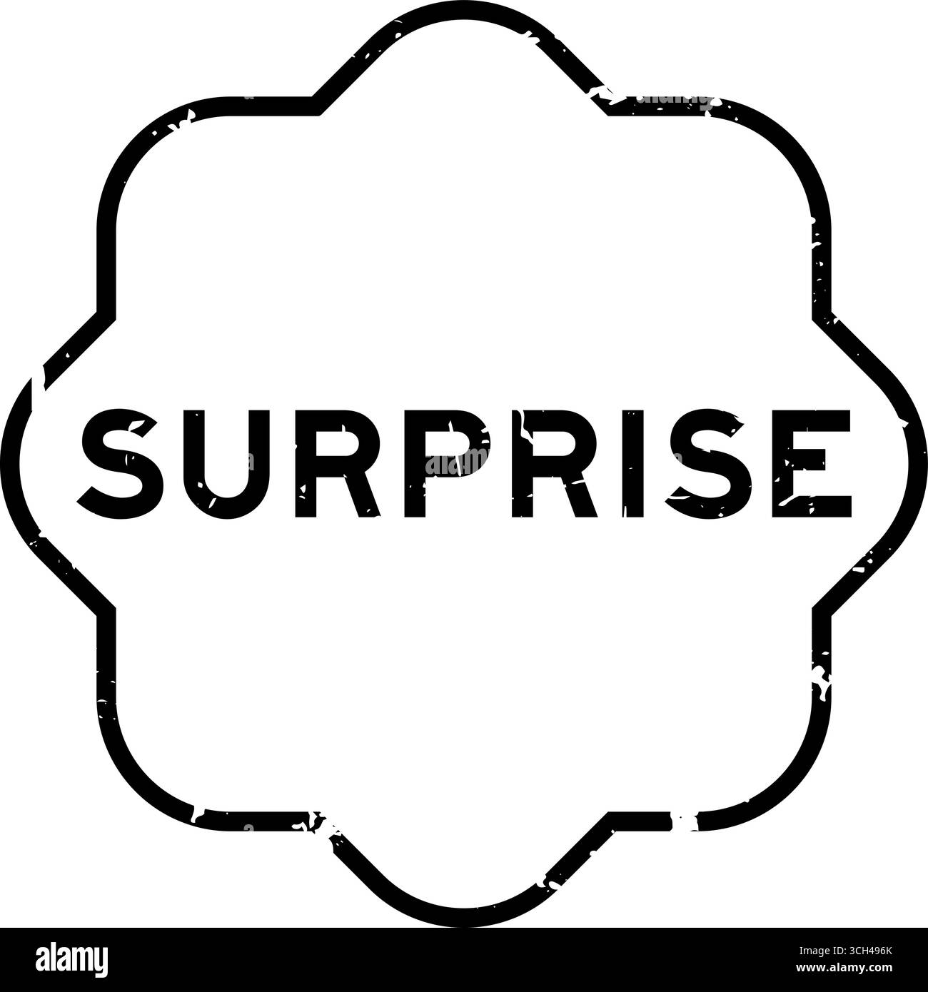 Grunge black surprise word rubber seal stamp on white background Stock ...