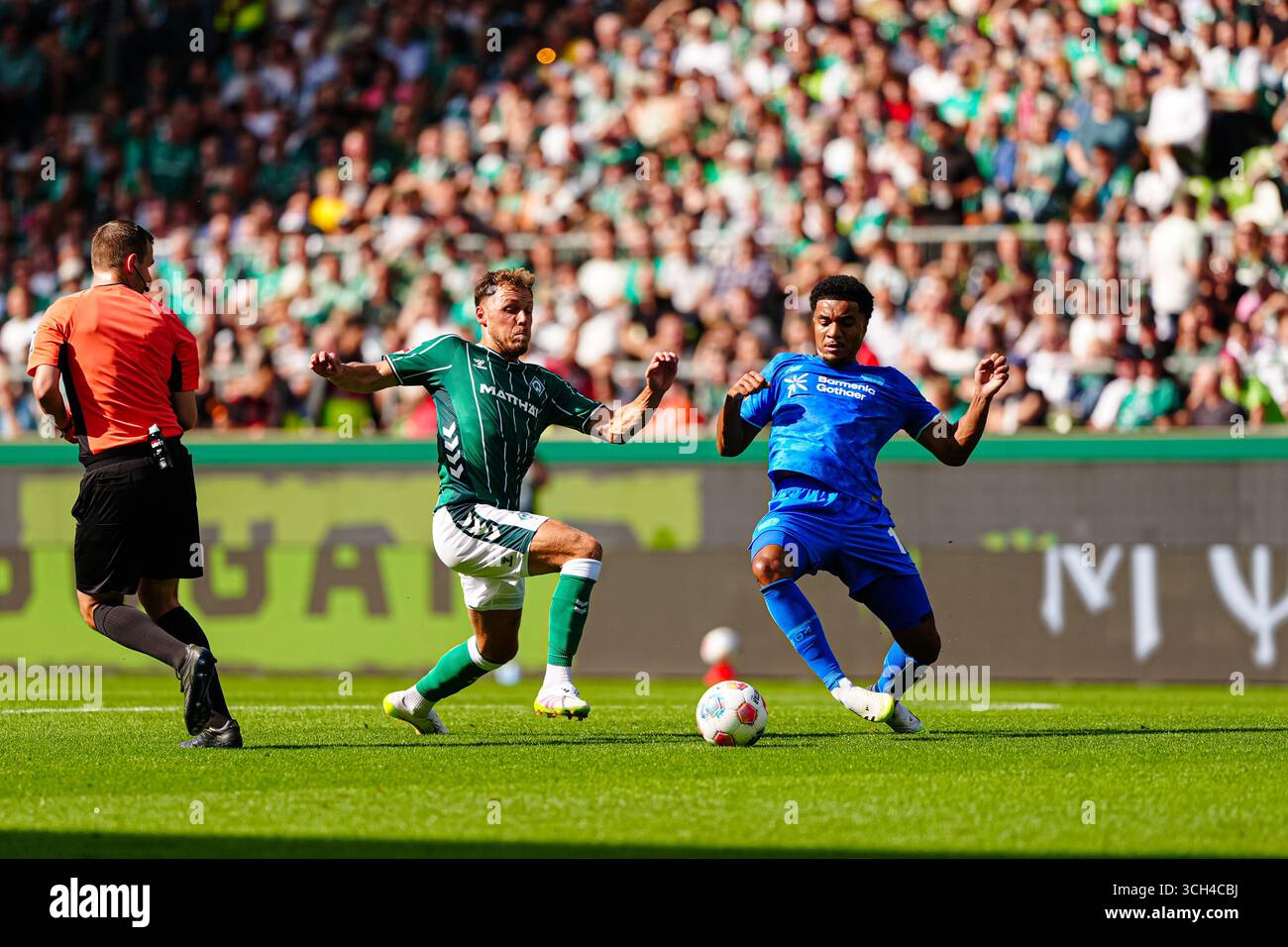 Senne Lynen (SV Werder Bremen, #14), Malik Tillman (Bayer 04 Leverkusen ...