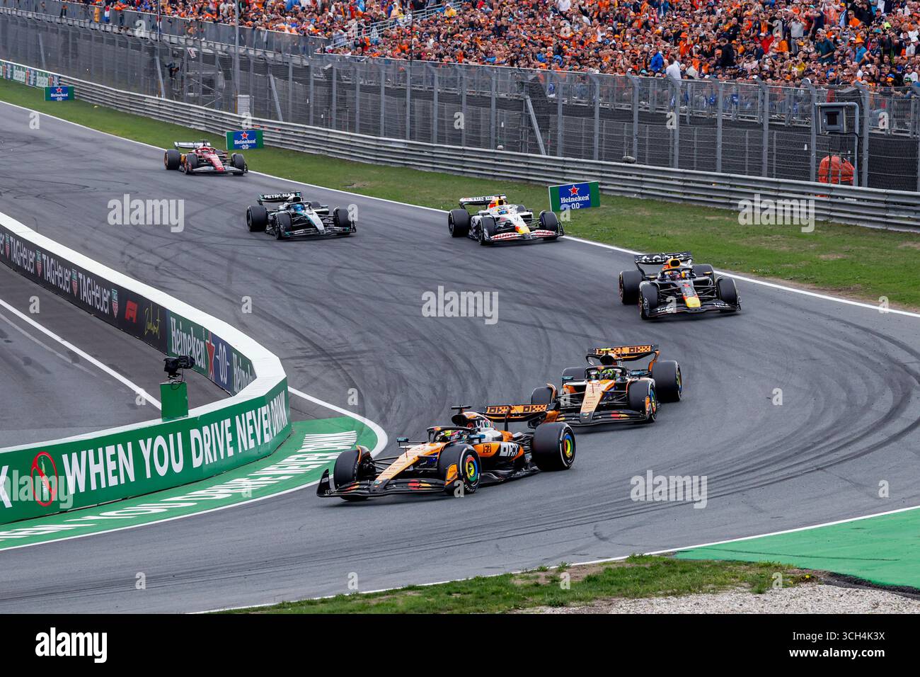 restart after the safety car, Oscar Piastri of Australia and McLaren F1 ...
