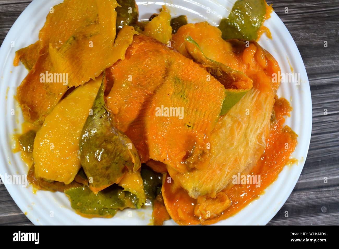 remnants, remains, seeds and waste of mango fruit after consumed ...
