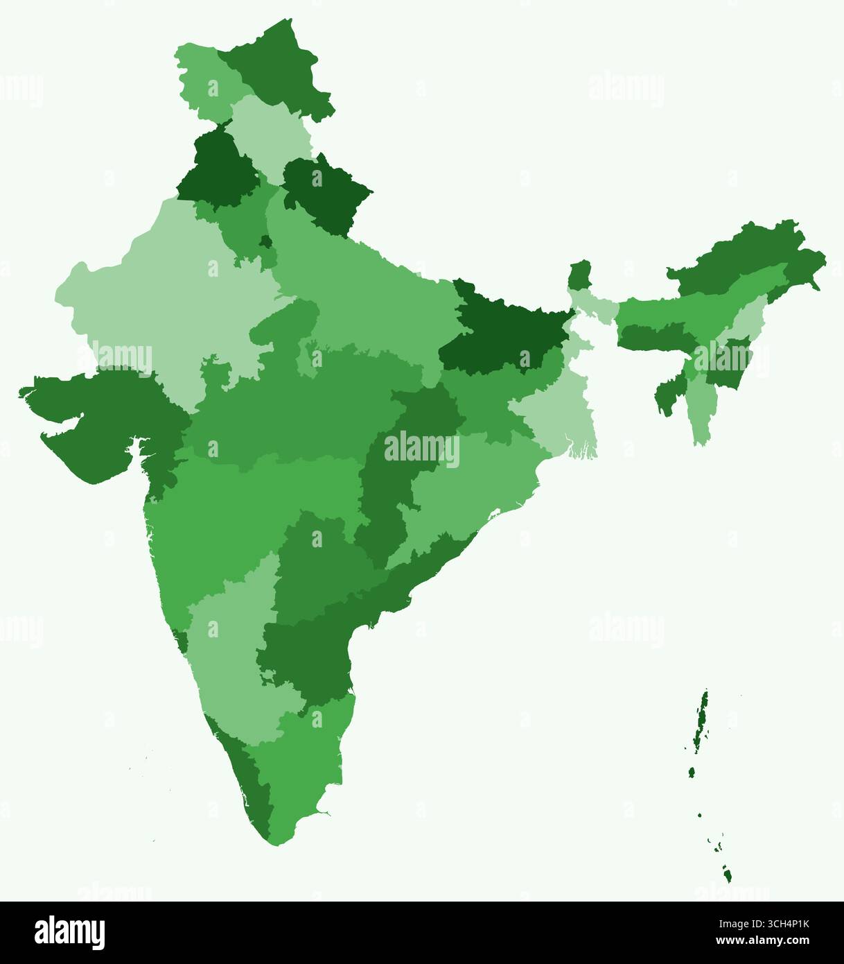 Map of India with states. Just a simple country border map with state ...